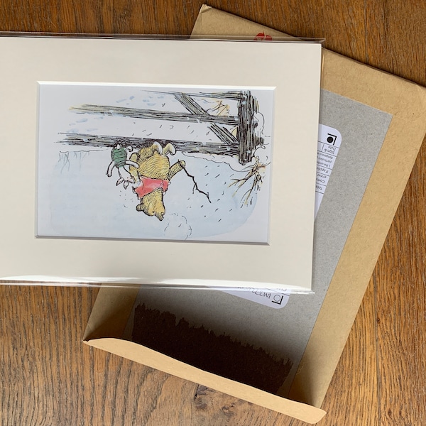 WINNIE THE POOH Poem by A.A. Milne & Ernest Shepard Large Mounted Print ...