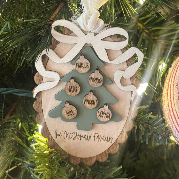 Volleyball Personalized Ornament - Gift - Keepsake - Family - Bow ...