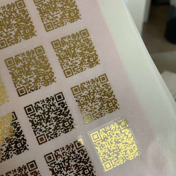 Clear QR Code Sticker Metallic Foil Business QR Code Social Media QR ...