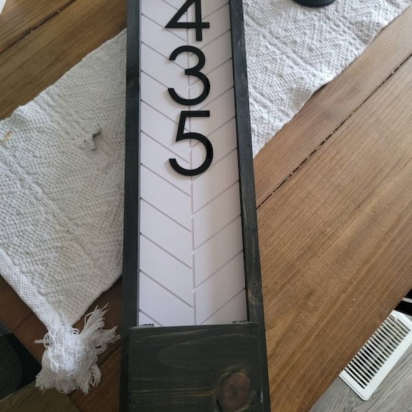 Chesapeake Custom Vertical Address Sign - Modern Address Plaque With ...