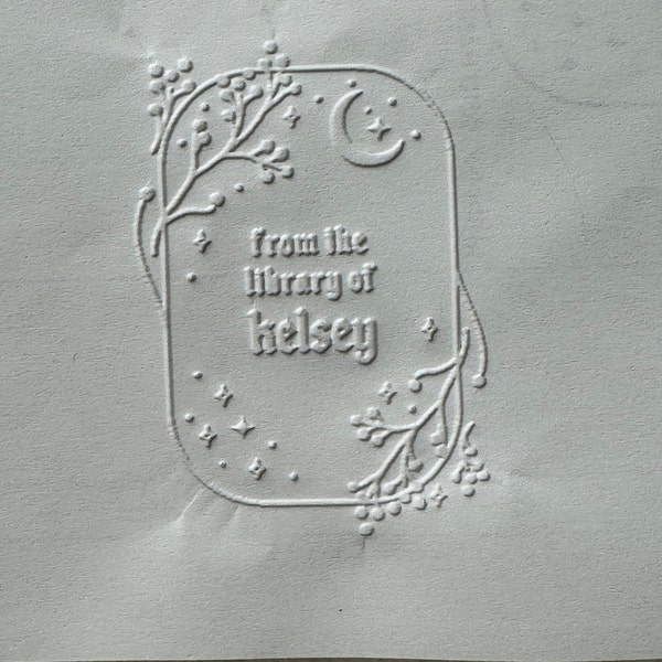 Custom Moon Embosser Book Stamp | Personalized Ex Libris | Wood and ...