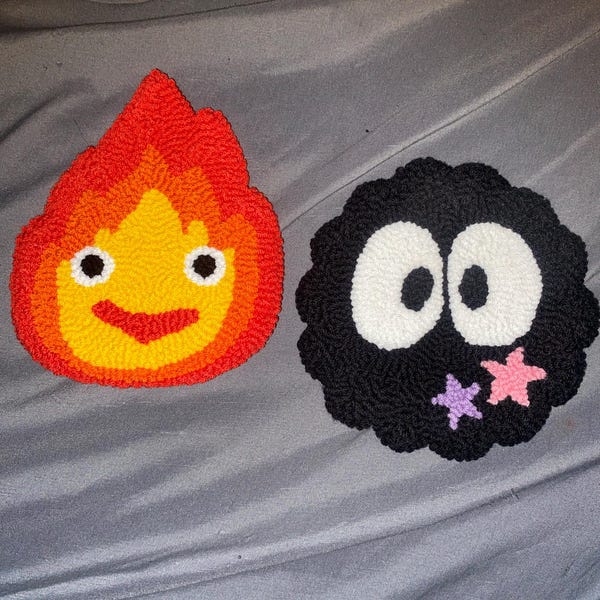 Bow Punch Needle Mug Rug Coaster Coquette Bow Tufted Cup Coasters ...