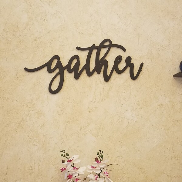 Gather Sign, Gather Wood Sign, Gather Wall Decor, Thanksgiving Decor ...