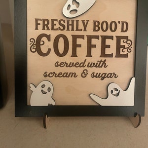 Freshly Bood Coffee Sign, Funny Halloween Sign, Coffee Sign, Halloween ...