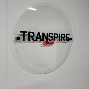 Personalized Transparent Acrylic Business Sign With Golden Lettering ...