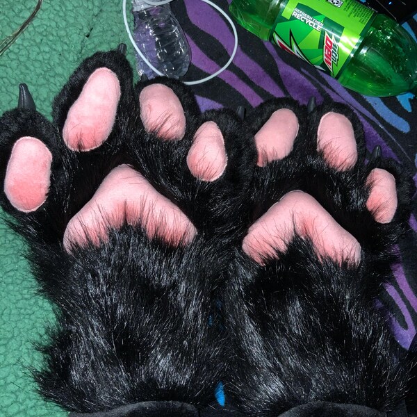 Five Finger Fursuit Paws, Fursuit Furry Paws, White Animal Paws - Etsy