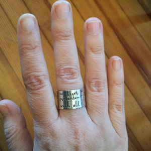 Silver Inspirational Ring Sterling Silver Quote Ring Personalized Ring ...
