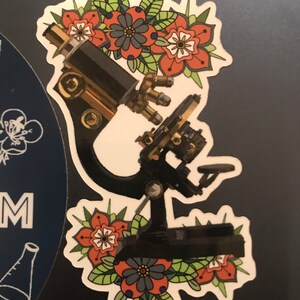 Floral Microscope Vinyl Sticker - Etsy