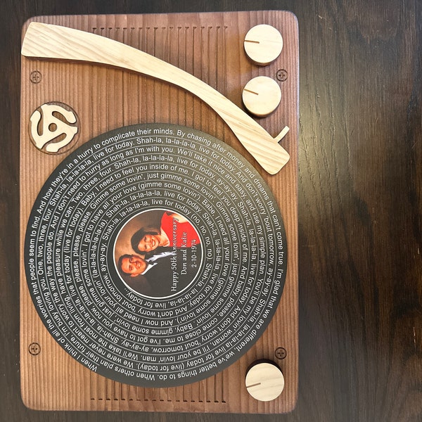 Solid Wood Custom Song Lyrics Vinyl Record Art Wall Hanging ...