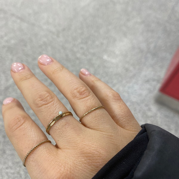 Minimal 14k Gold Filled Tarnish Resistant Ring, Gold Sparkle Twist ...