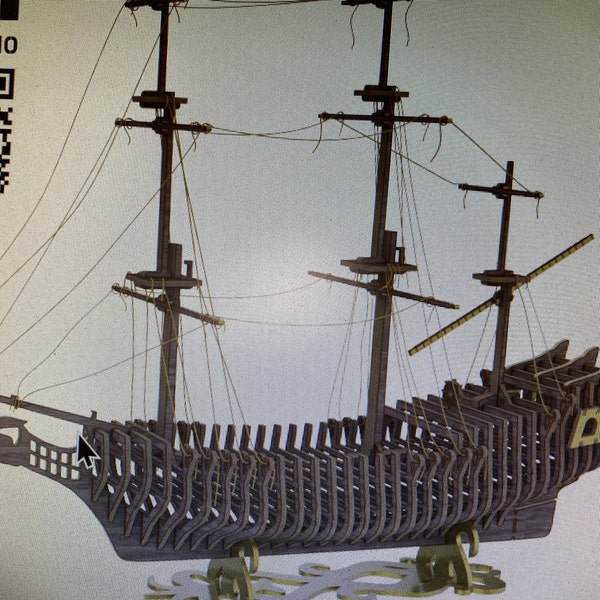 The Black Pearl Laser Cut File | 3D Wooden Sailboat Model | DIY Laser ...