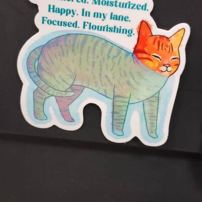 Neptune Cat Sticker Holographic Die Cut Sticker Planner Laptop Water ...