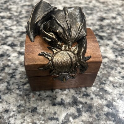 Bronze Dragon Box Wooden Wedding Box for Rings Proposal Box Ring ...