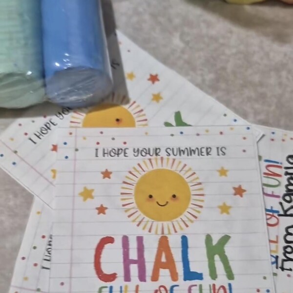Printable End of School Year Gift Tags. Summer Break. Chalk Full of Fun ...