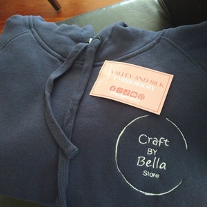 Personalised Cuff Embroidered Hoodie Custom Text Matching Sweatshirt ...
