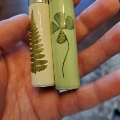 REAL FLOWER LIGHTER White With Real Pressed Fern Refillable Lighter - Etsy