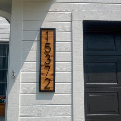 Cedar House Numbers Cedaraddress Sign Black House Numbers Address ...