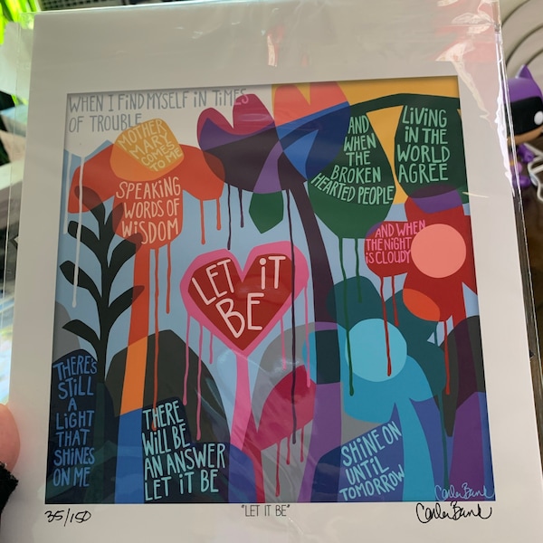 Let It Be Art Printed on Paper or Canvas , Standard Sizes, Beatles Art ...