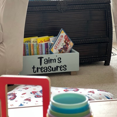 Personalized Children's Library Box, Baby Book Box, Book Storage ...