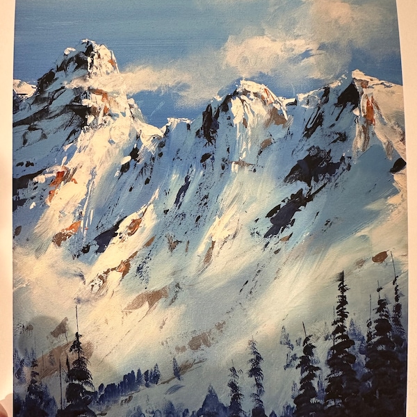 MOUNT RUNDLE Print, | Banff Poster, Mountain Artwork, Landscape Poster ...