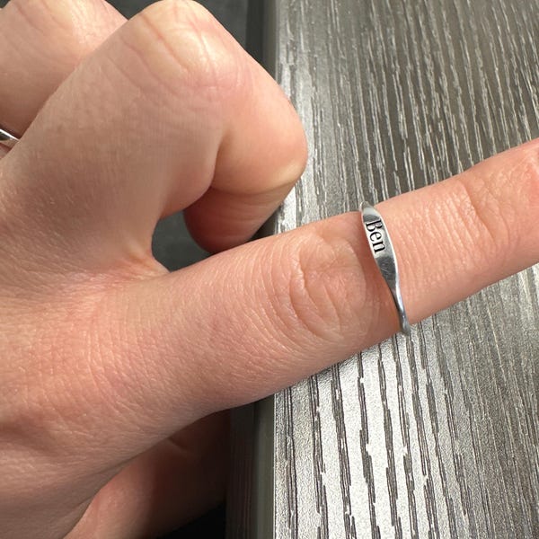 Actual Fingerprint Ring • Custom Fingerprint Band Ring • Promise Ring ...