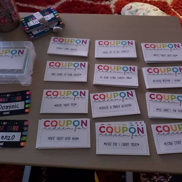 Coupon Cards - Blank Coupons, Coupon Book for Kids, Vouchers, 1st ...