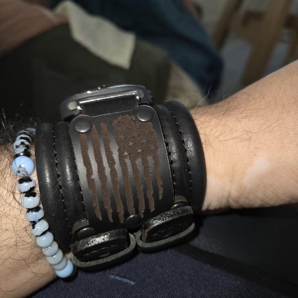 Wood and Leather Smartwatch Band | Custom Apple Samsung Watch Strap ...