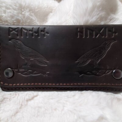 Wallet norse Ravens odin's Ravens Hugin and - Etsy