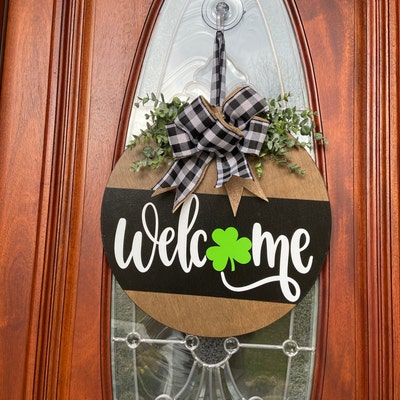 Saint Patrick's Day Front Door Decor Welcome Saint Patty's Day Front ...
