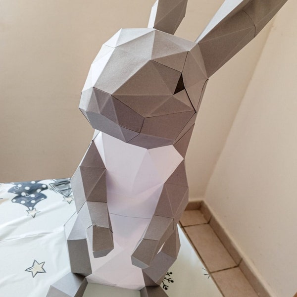 Bunny Rabbit Standing up Paper Craft, Digital Template, Origami, PDF ...