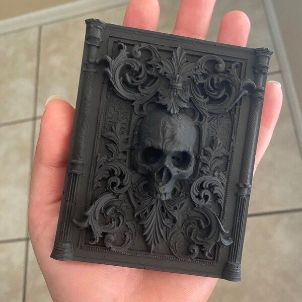 4.5" Victorian Gothic HUMAN SKULL Wall PLAQUE • Realistic 3D Skeleton ...