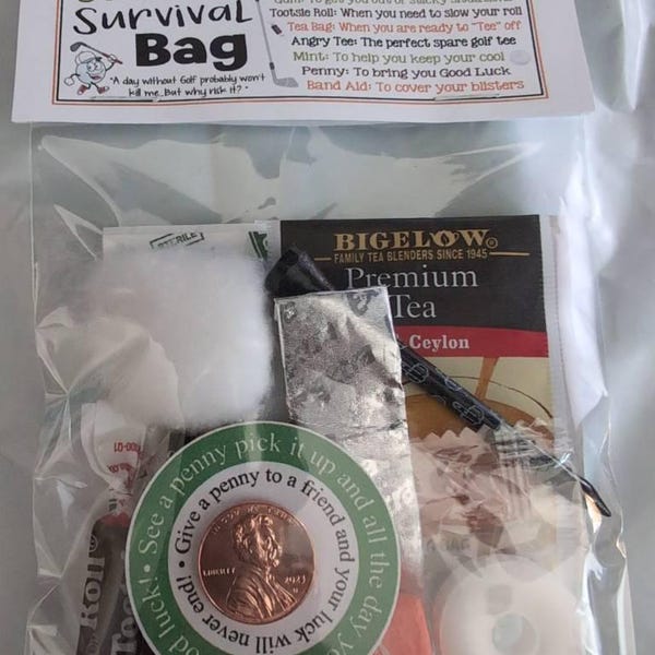 GOLFER'S Survival Bag -golfing Goody Bag, Friends, Golf Tournament ...