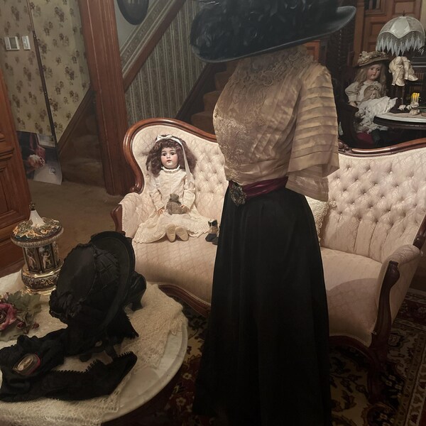 Victorian Hat Blue, Tea Party Hat Blue, Southern Hat, Somewhere in Time ...