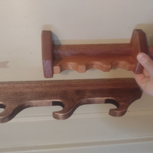 Vertical Fishing Rod Rack, Solid Walnut Wood Pole Holder, Lodge Decor ...