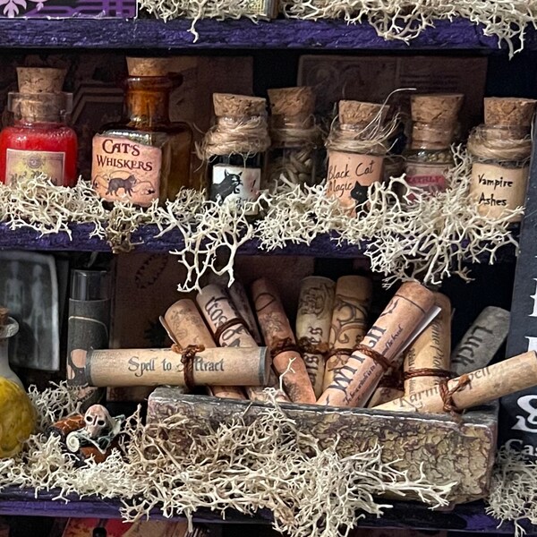 MOON DUST Spell Sheet Dollhouse Miniature Halloween Fairy Garden ...