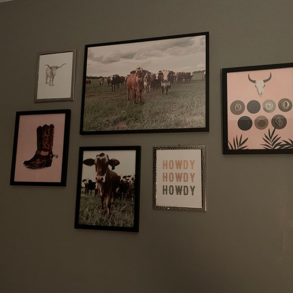 Retro Cowboy Wall Art, Blue Western Print, Cowboy Print, Nashville Wall ...