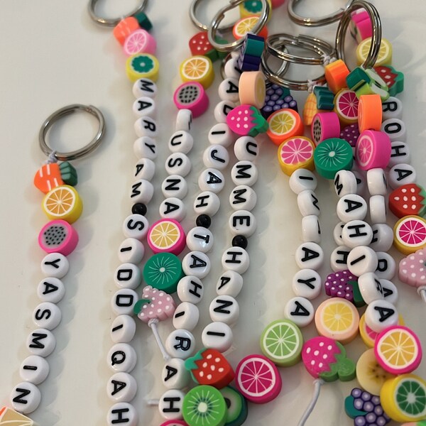 Personalised Keychain | Fruit Keyring |class Gift | Nursery Graduation ...