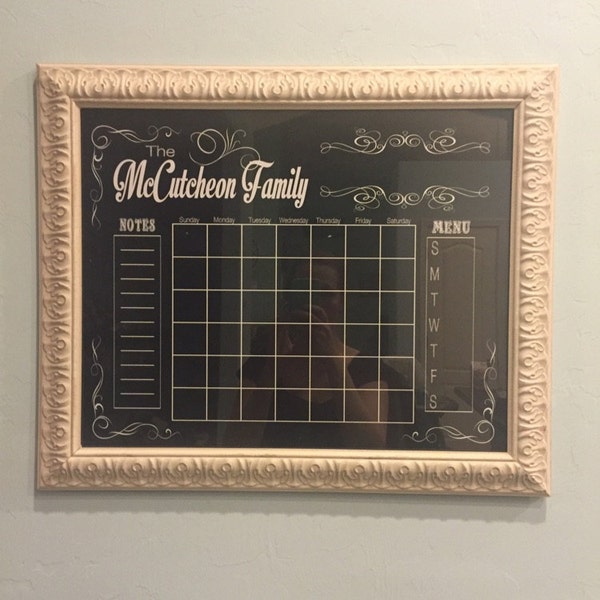 Chalkboard Calendar Printable-custom Calendar-digital File-family ...