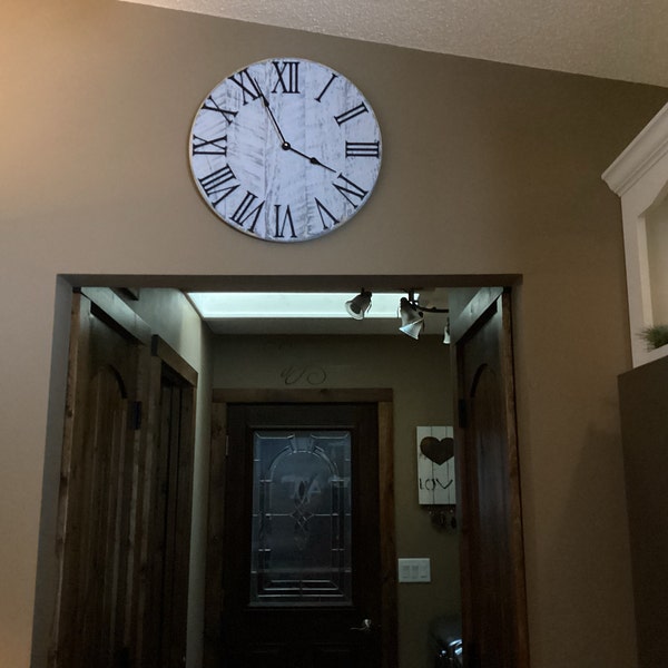 Large Wall Clock / 18" - 42" / Farmhouse Clock / Oversized Wall Clock ...