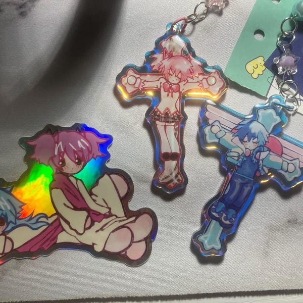 Yaoi & Yuri Jesus Seragaki Aoba + Kaname Madoka Keychain / Rosary (3 ...