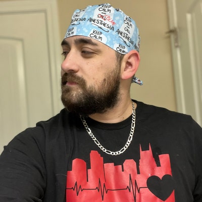 Mens or Women's Scrub Cap Easter Bunny Eggs. Non Stretchy Fabrics ...