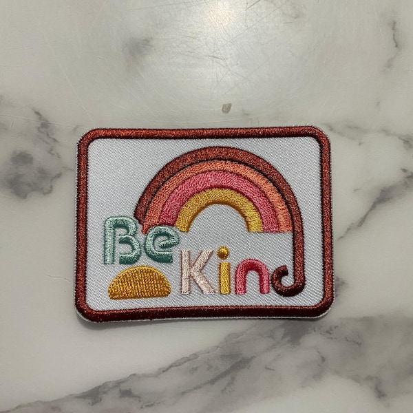 Be Kind Patch | Be Kind With Rainbow Embroidered Iron-on Patch Applique ...