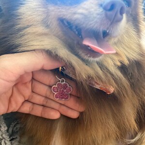 Custom Shiny Paw Cute Dog Tag, Engraved Pet ID Tags, Sparkling Paw ...