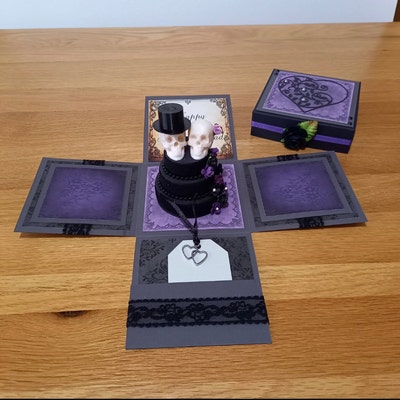 Personalised Vampire Bat Pop up Box Card 3d Birthday, Handfasting ...