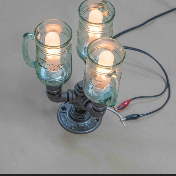 Steampunk Lampholder Black Iron Pipe Lamp Socket With Wire Leads. 3/4 ...