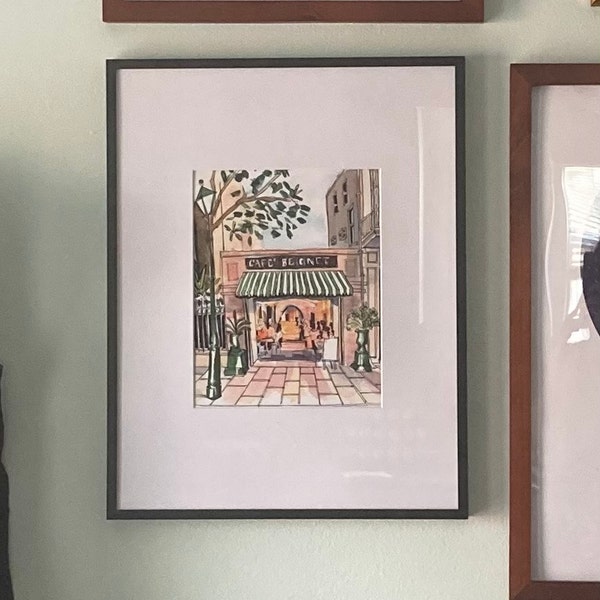 Cafe Beignet Watercolor Print, Wall Art, Watercolor Illustration, New ...