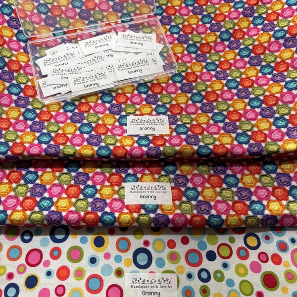 Fabric Sewing Labels, 40x Sew-on, or 16x,fold-over, Iron-on, Cotton, to ...