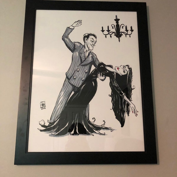 The Gothic Tango Art Print - Hand Drawn Art - Movie / TV / Pop Culture ...