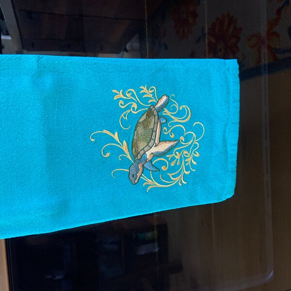 Sea Turtles Embroidered on Bath Towels, Hand Towels And/or Wash Cloths ...