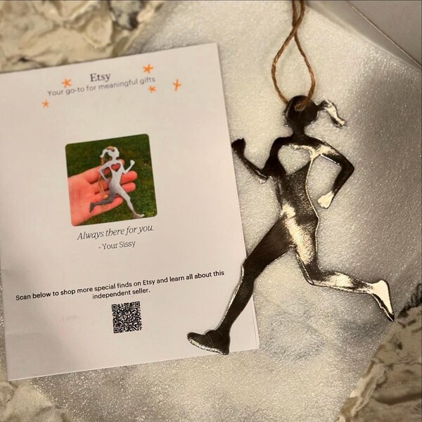 Runner Girl Ornament - Runner Girl Metal Display - Gift for Runner ...
